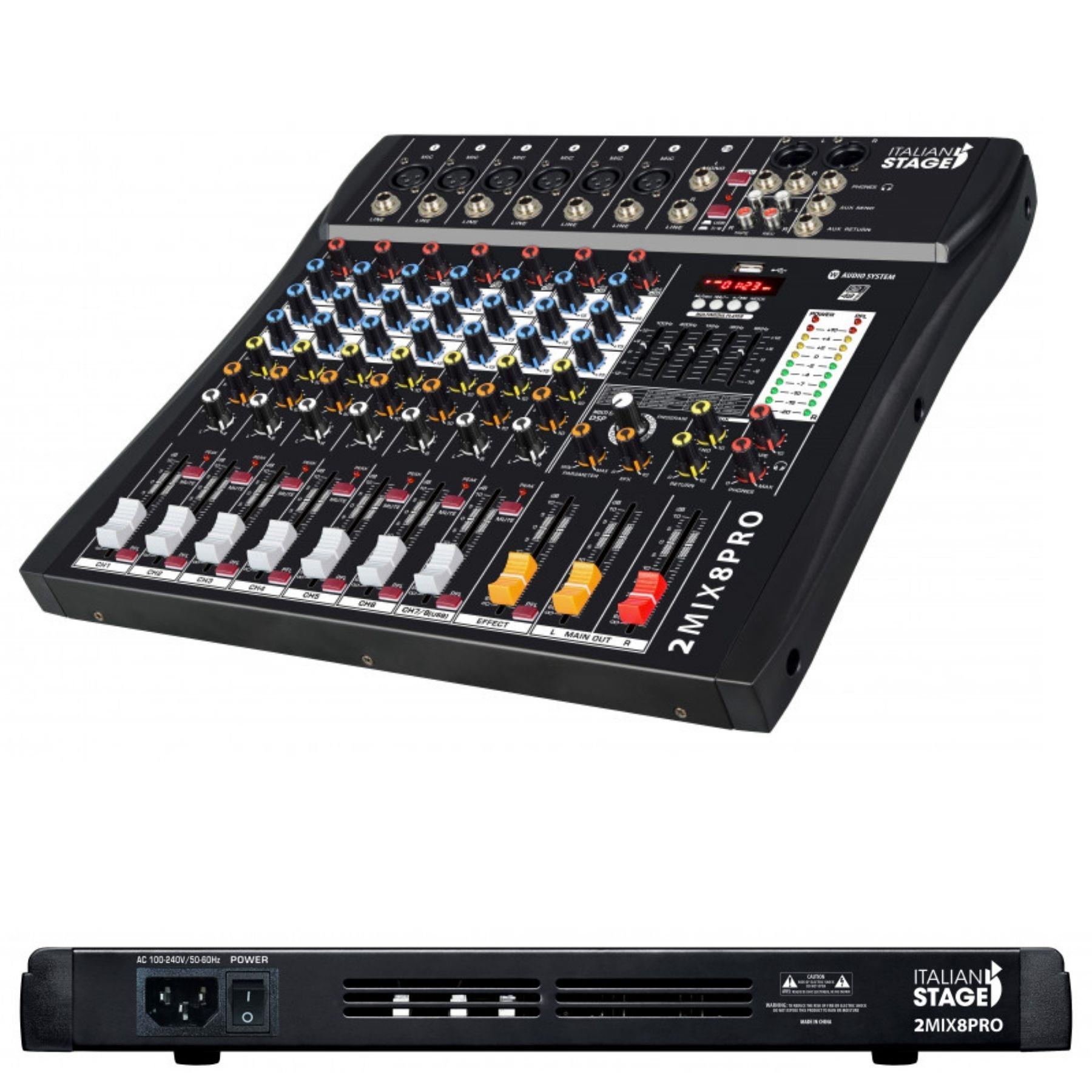 Mixer Italian Stage 2MIX8PRO bluetooth 8Ch